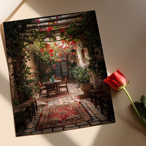 Traditional Kurdish Garden Print - Vibrant Handcrafted Wall Decor - Etsy