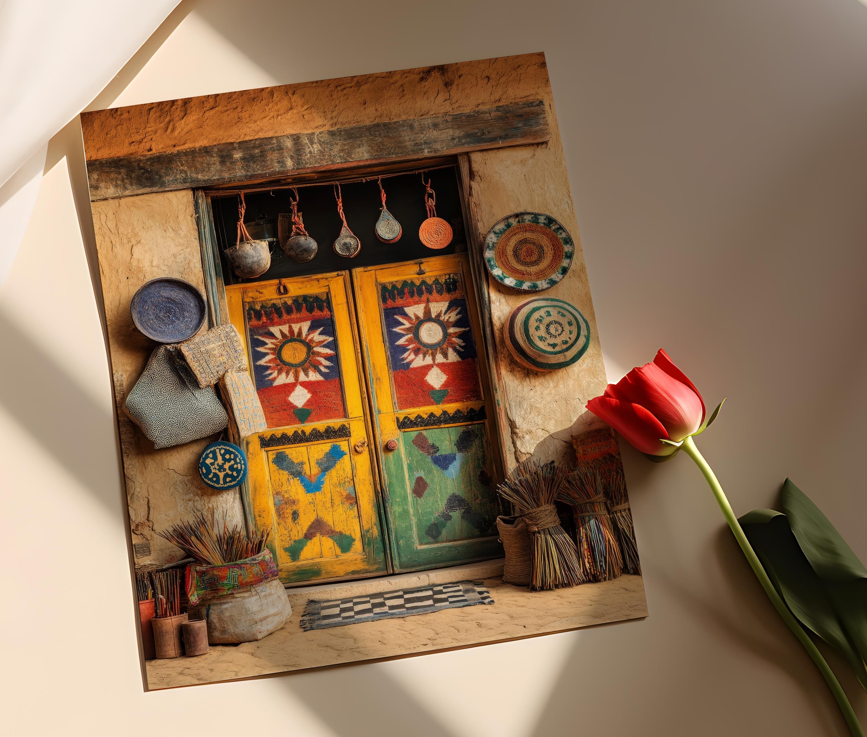 Sudanese Storefront Art Print, Traditional Nubian Design, African ...