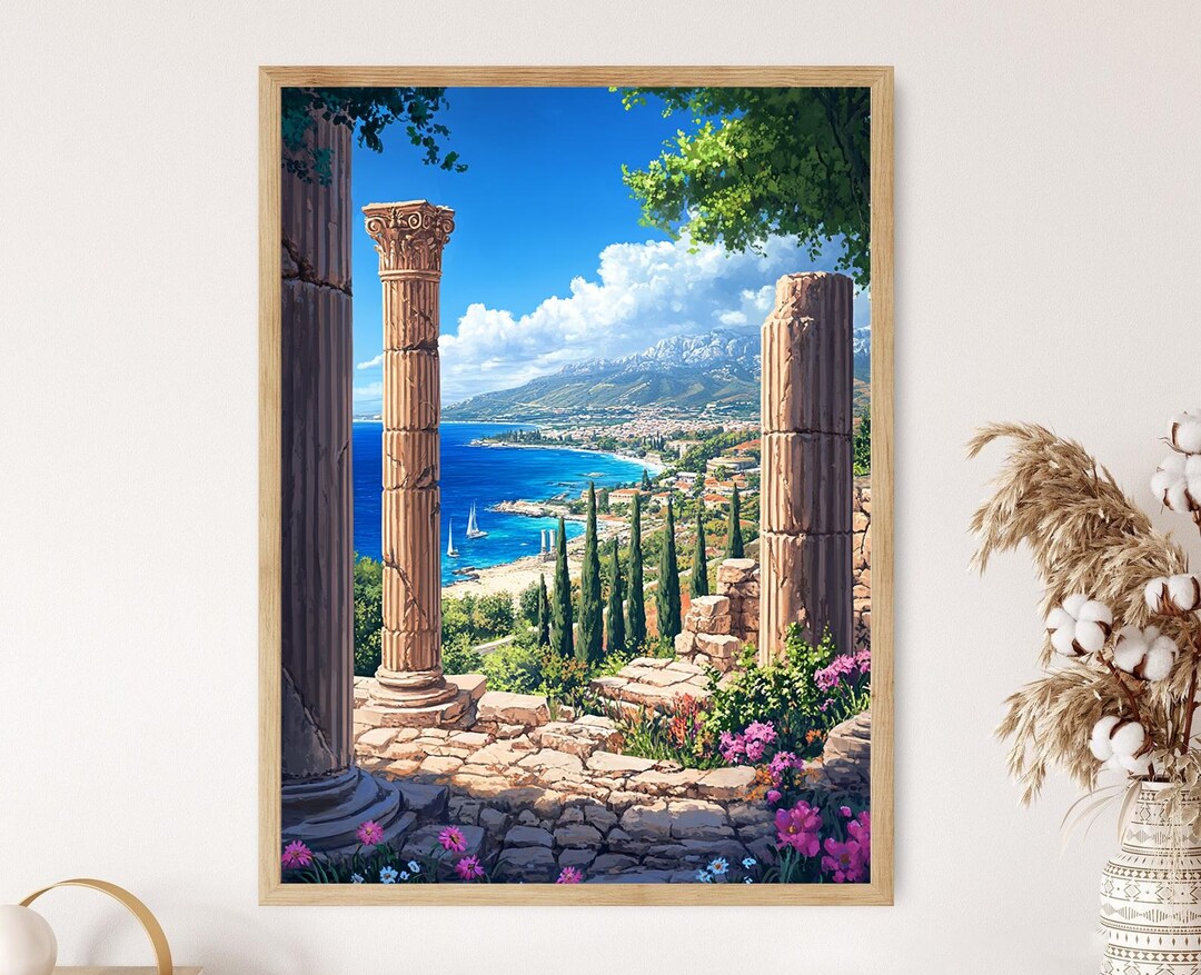 Carthage Ruins Art Print, Ancient Tunisia Mediterranean View - Etsy