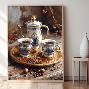 Ethereal Turkish Coffee Print, Luxurious Artwork, Swirling Steam - Etsy