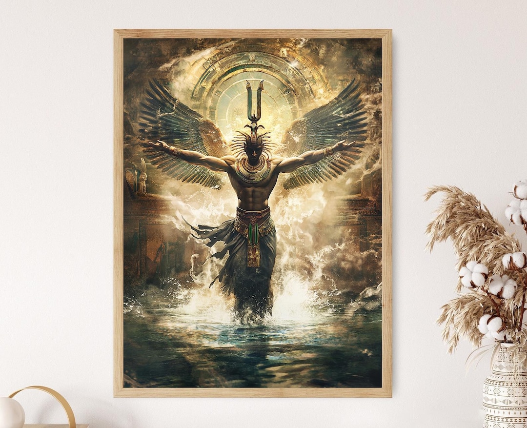 Atum Creation Myth Art Print, Ancient Egyptian Mythology Decor ...