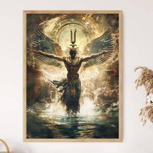 Atum Creation Myth Art Print: Ancient Egyptian God Wall Decor - Etsy