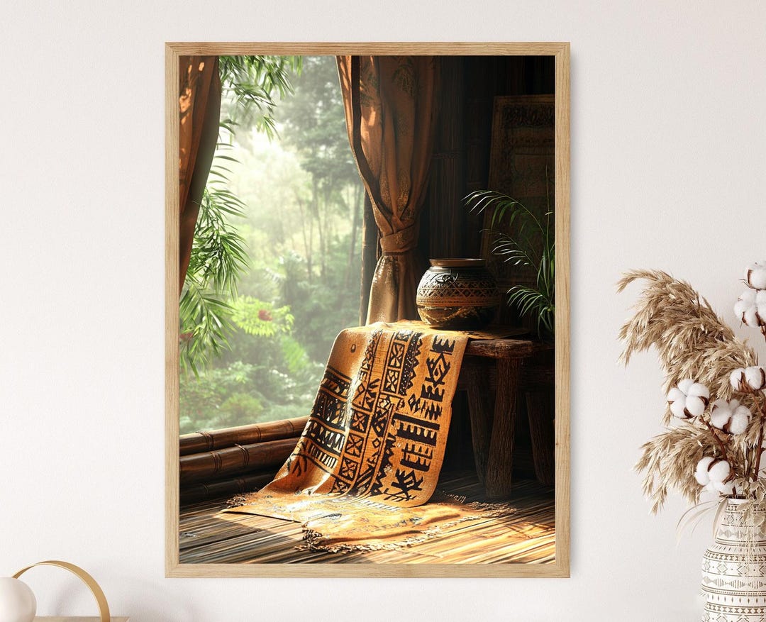 Ugandan Bark Cloth Art Print, Rustic Pattern Poster - Etsy