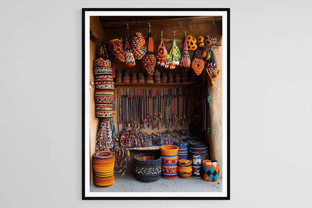 Sudanese Beadwork Art, African Jewelry Print, Handmade Sudan Decor - Etsy