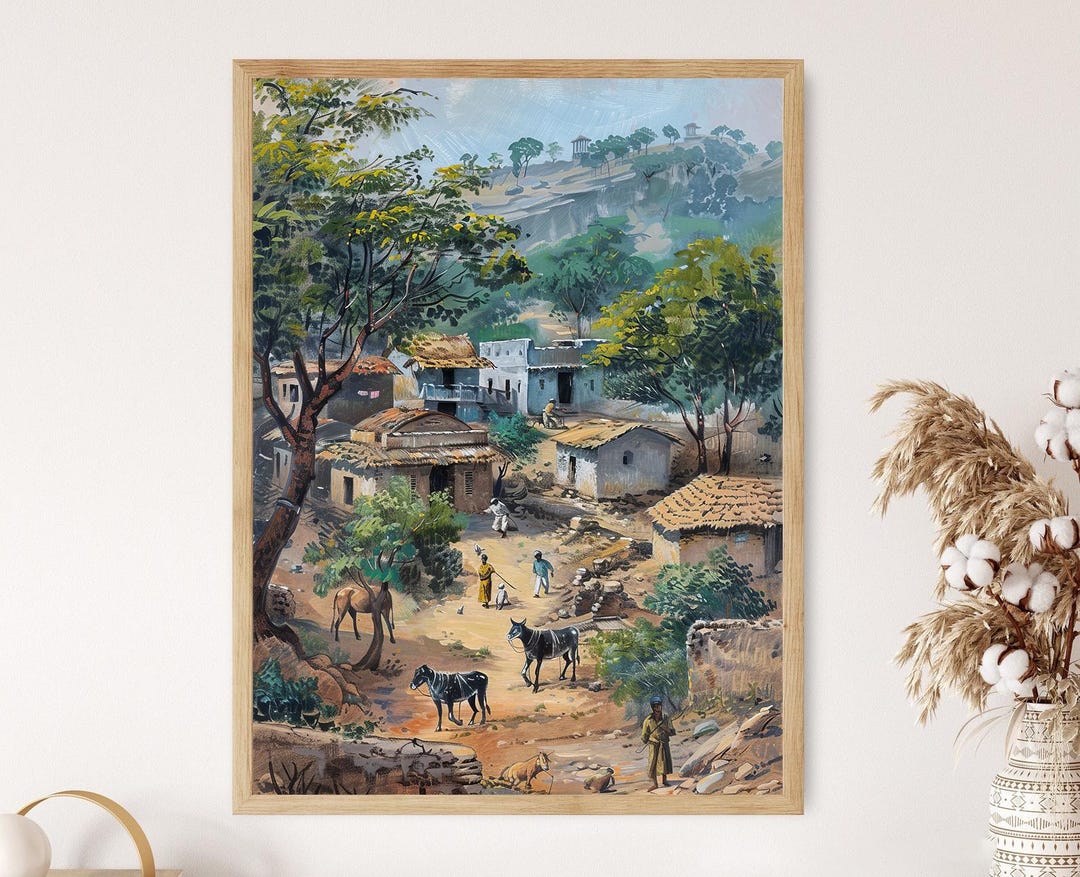 Traditional Indian Village Scene Art, Cultural Art Print - Etsy