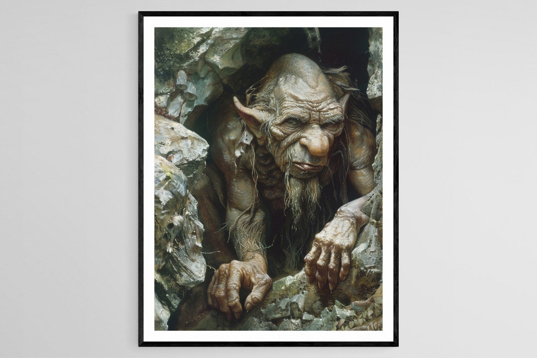 Troglodyte Art Print, Whimsical Prehistoric Creature Artwork, Home ...