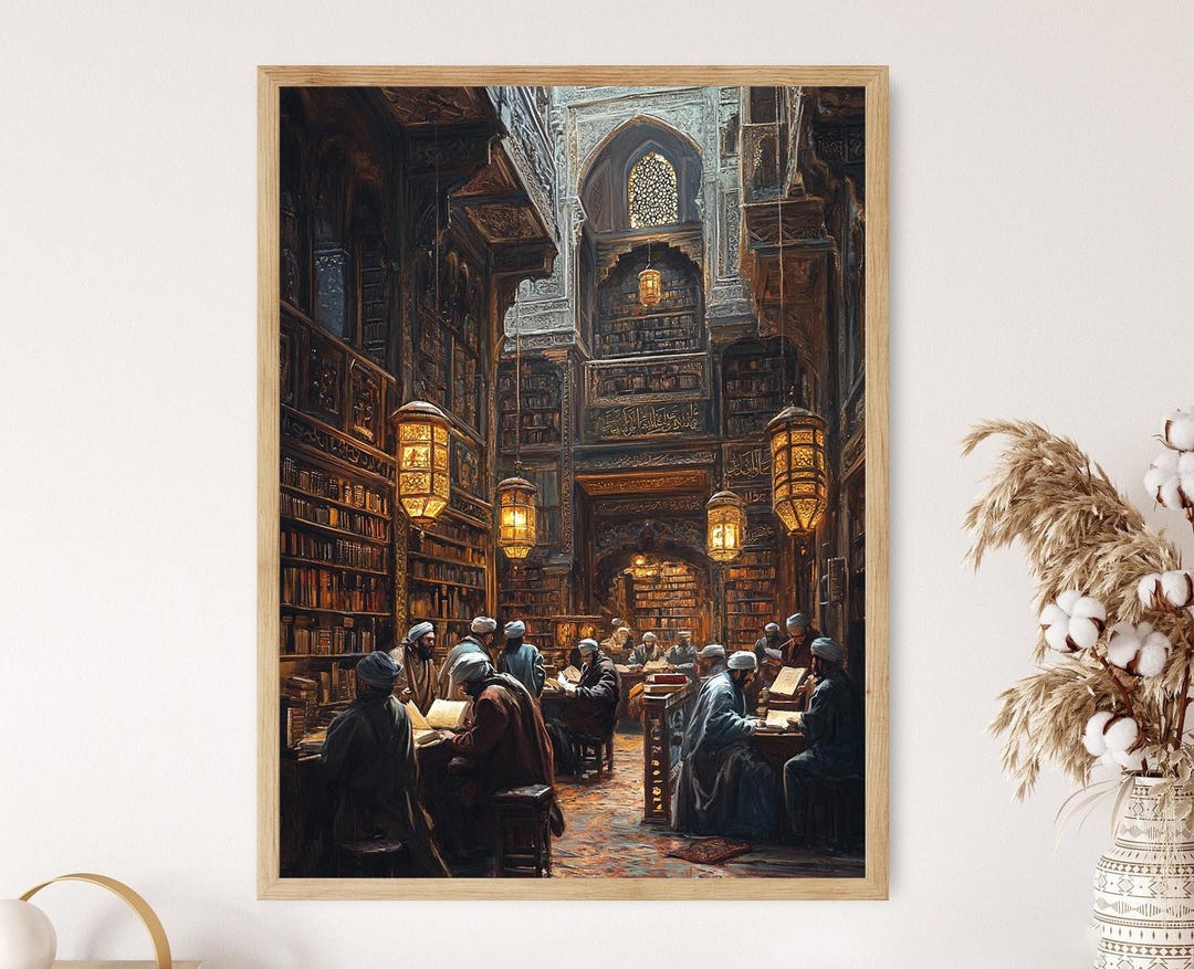 Ayyubid Scholars in a Grand Library, Medieval Islamic Civilization ...