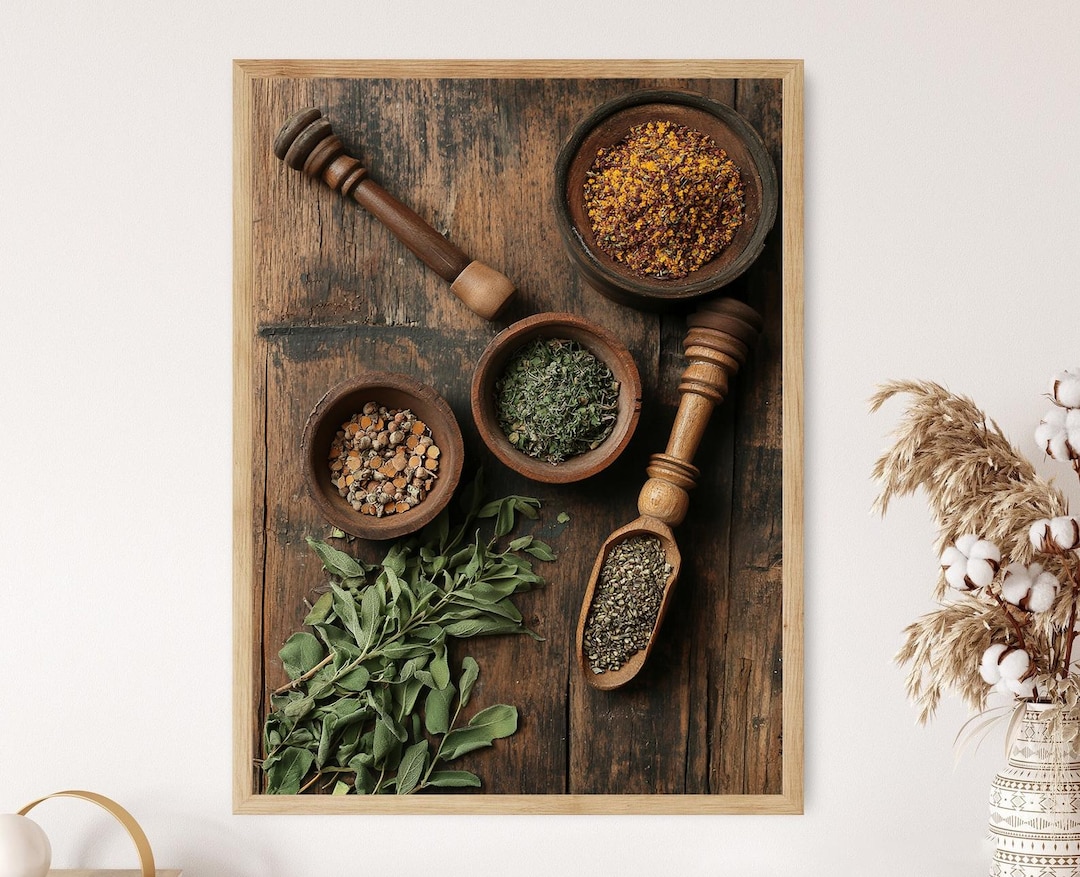 Ayurveda Art Print, Healing Herbs and Wellness Symbols, Holistic Decor ...