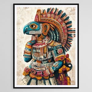 Aztec God Tezcatlipoca Art Print, Ancient Mesoamerican Deity Wall Art ...