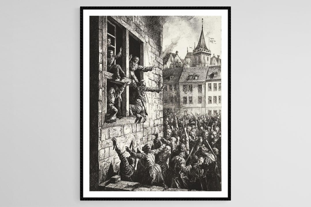 Defenestration of Prague Art Print, Thirty Years' War - Etsy