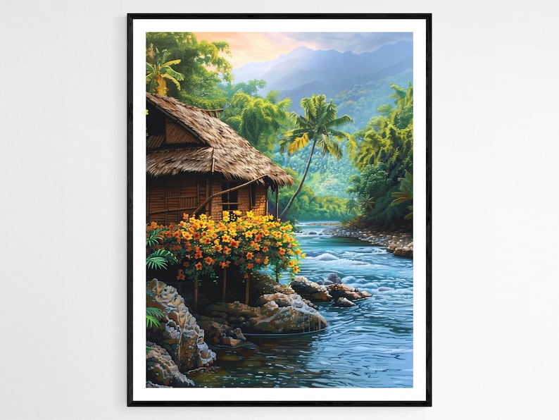 Bahay Kubo Art Print: Filipino Countryside Scene - Etsy