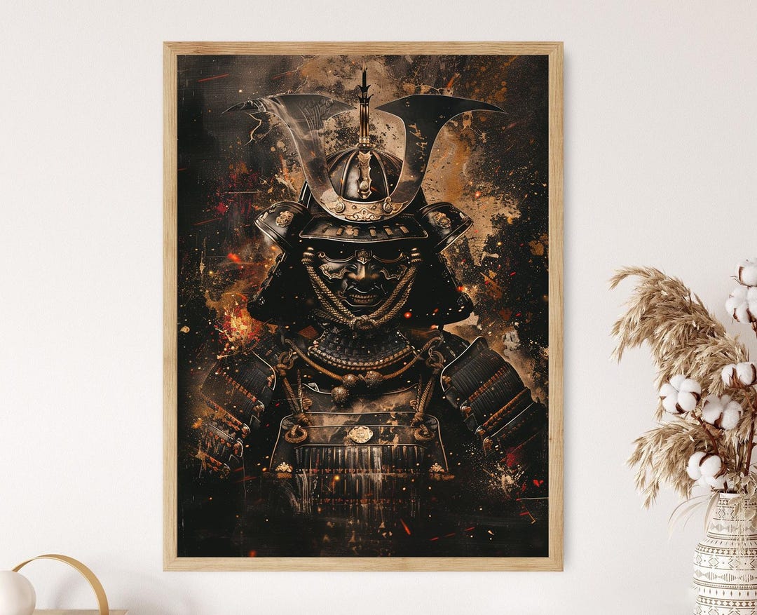 Shogun Artwork - Detailed Samurai Painting, Authentic Japanese Wall Art ...