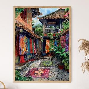Colorful Batik Art Print, Indonesian Wall Decor, Unique Javanese Gift ...