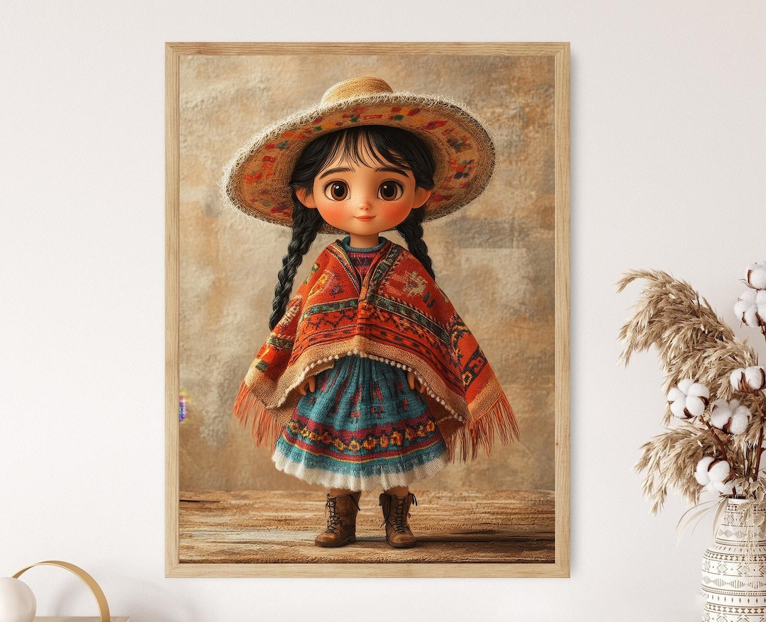 Chilean Huaso Doll Art Print, Traditional Chamanto Dress - Etsy
