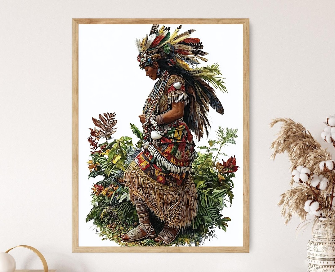 Solomon Islands Dance Woman Art Print, Oceanic Tribal Decor Poster ...