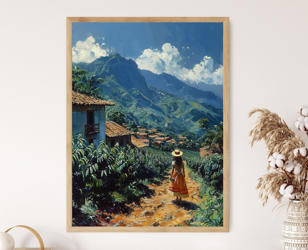 Brazilian Coffee Plantation Art Print: Rural Farm Landscape - Etsy
