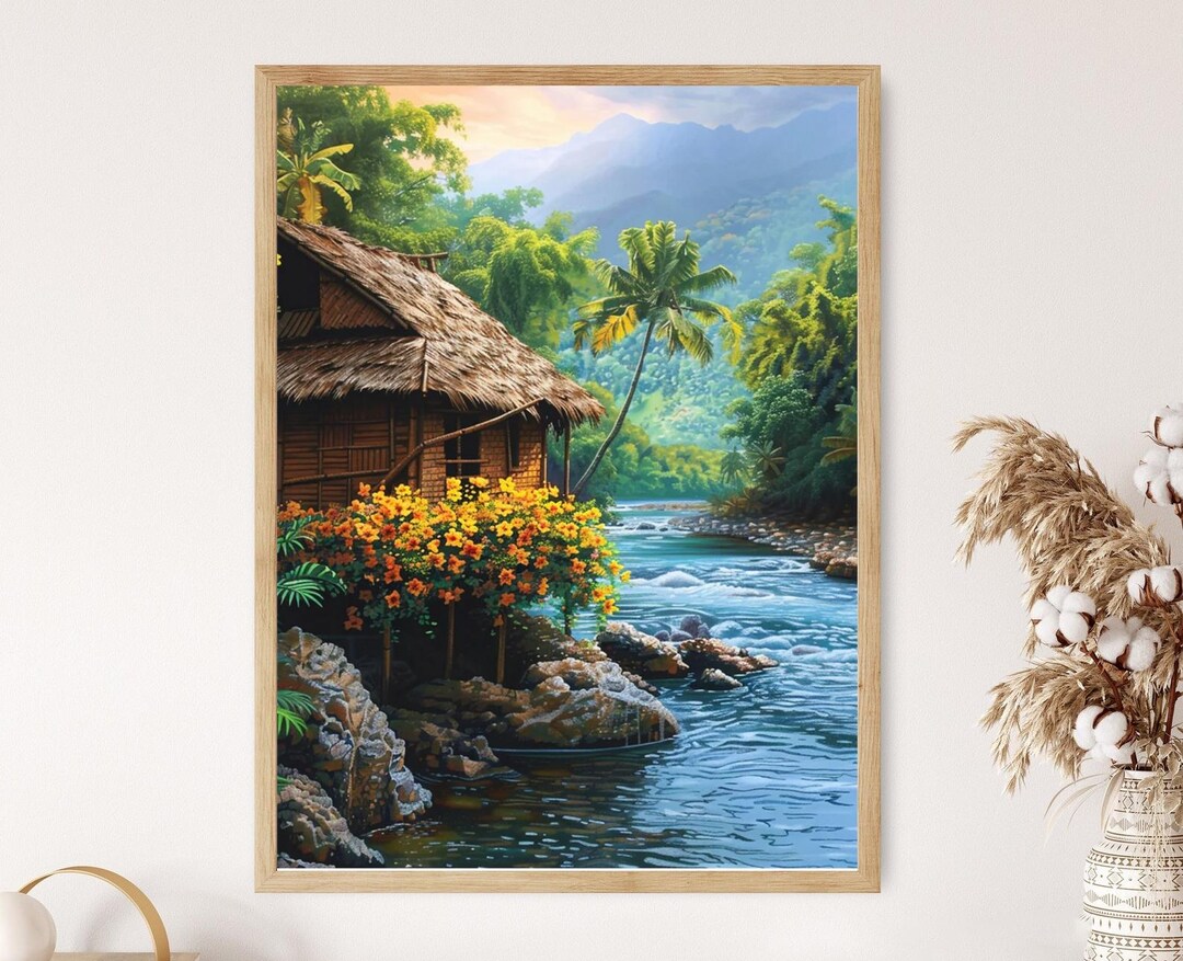 Bahay Kubo Art Print: Filipino Countryside Scene - Etsy