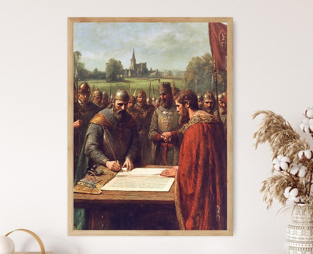 Magna Carta Signing Art Print, Medieval England History - Etsy