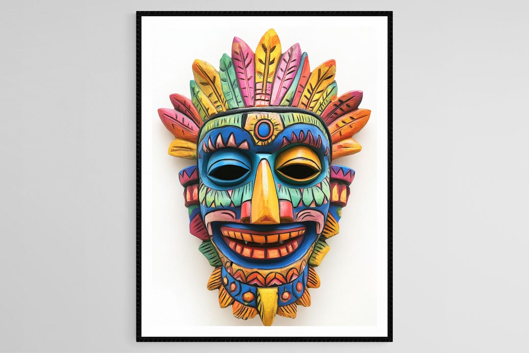 Vibrant Vejigante Mask Illustration, Puerto Rican Cultural Art - Etsy