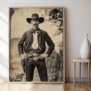 Wyatt Earp Cowboy Art Print, Antique Western Americana - Etsy