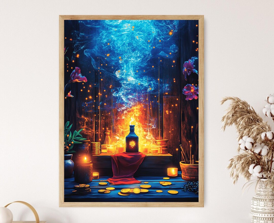 Papa Legba Altar With Veve, Candles and Offerings, Spiritual Vodou ...