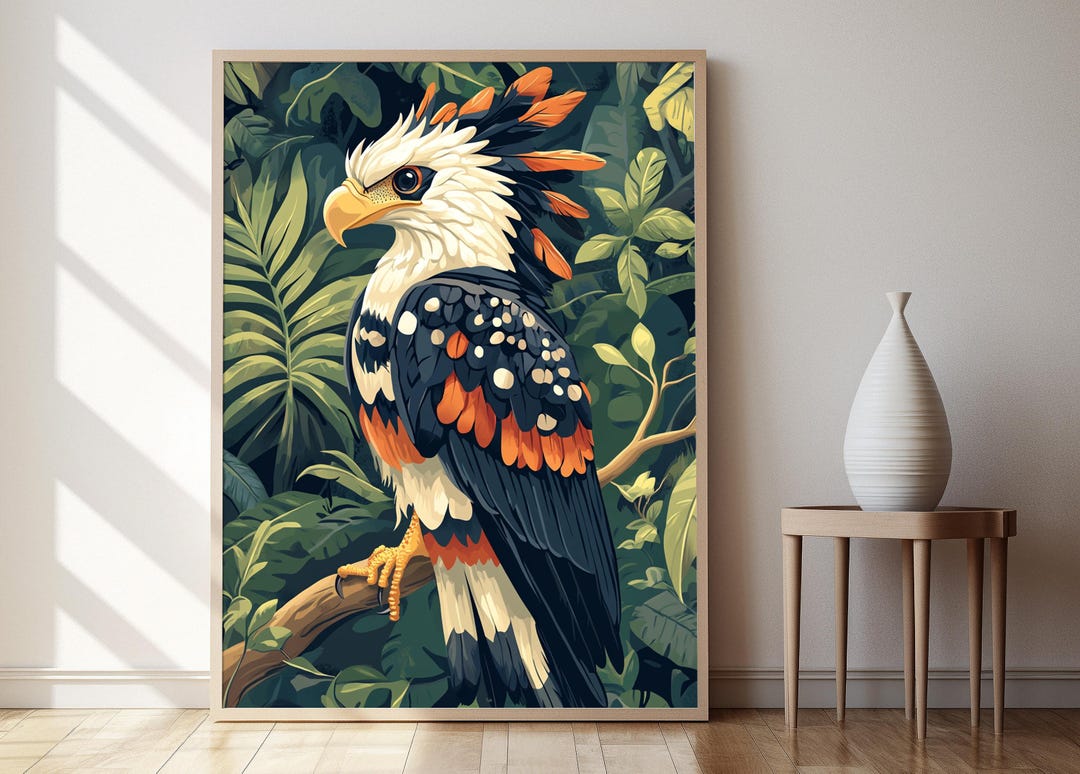 Panamanian Harpy Eagle Illustration, Emberá Tribal Patterns and ...