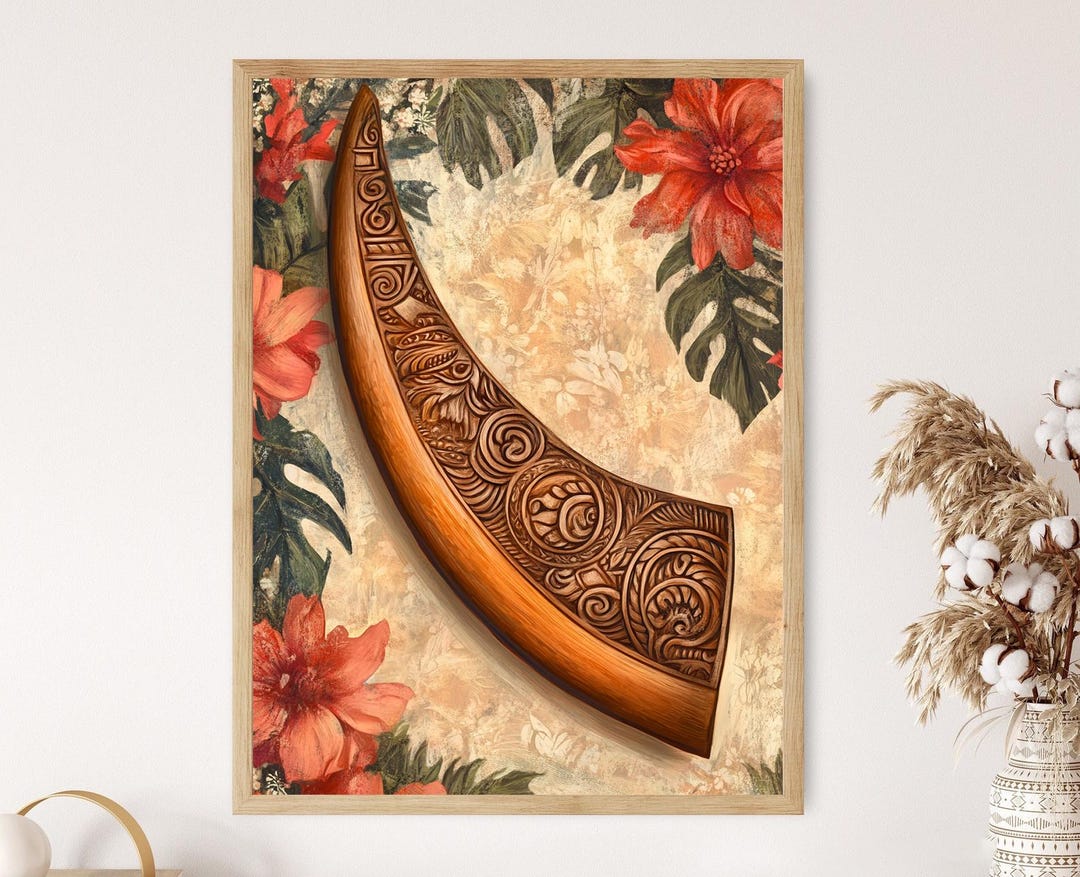 Maori Canoe Bow Art Print: New Zealand Traditional Decor - Etsy