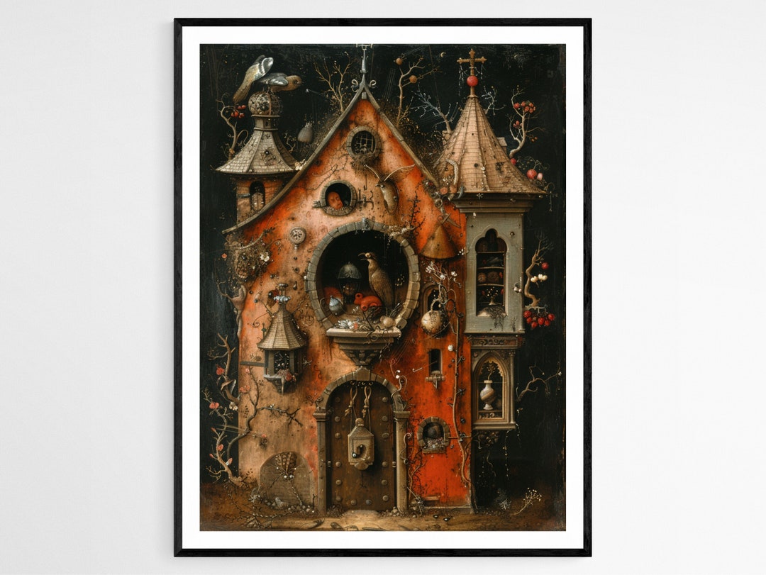 Hieronymus Bosch Inspired Art Print, Surreal Vintage Wall Decor, Unique ...