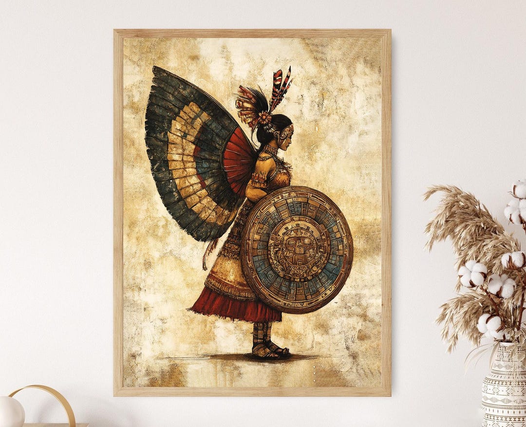 Itzpapalotl Art Print, Aztec Warrior Goddess and Obsidian Butterfly - Etsy