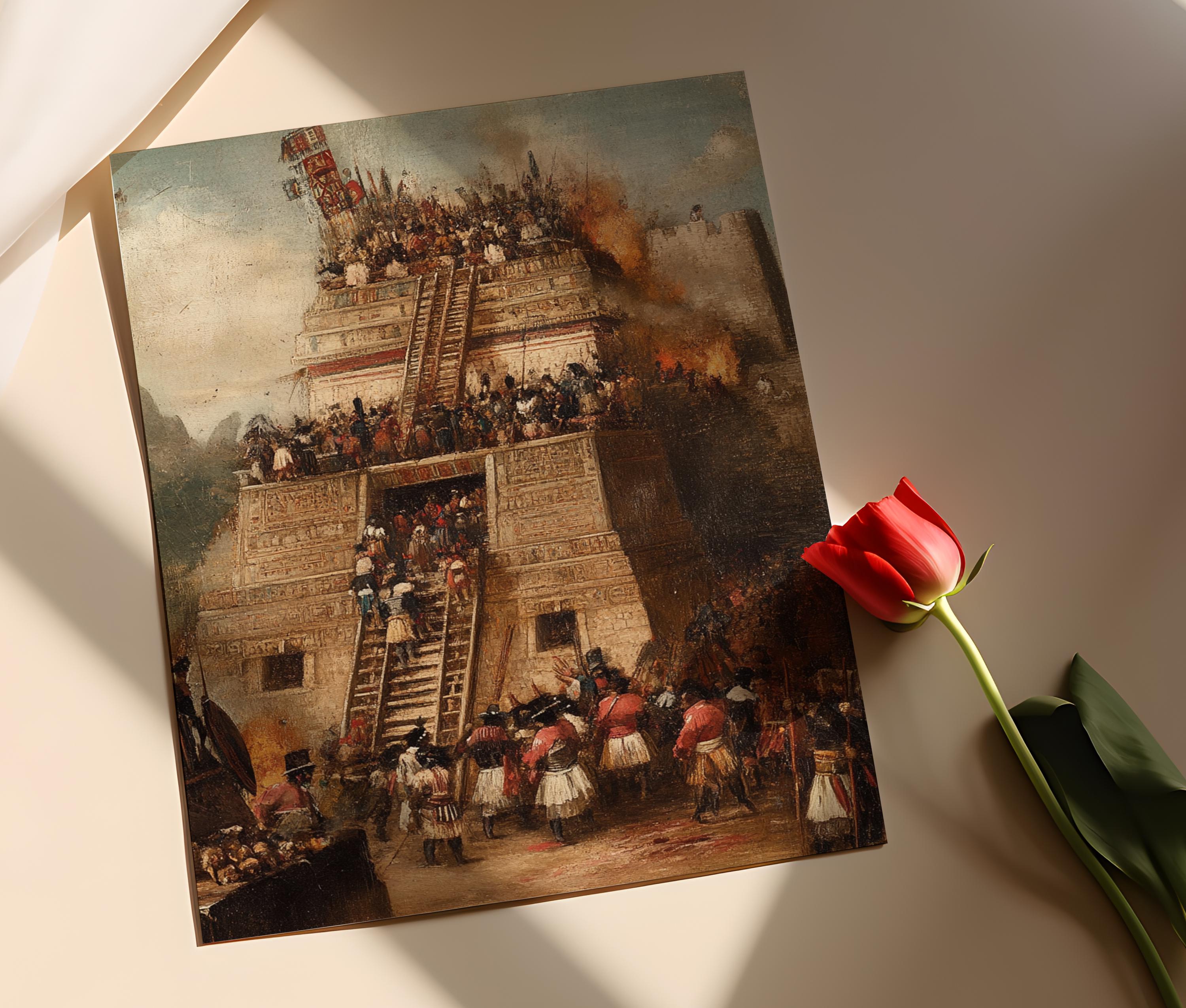 Aztec Sacrificial Ritual Art Print, Ancient Priests and Sacred Rites - Etsy
