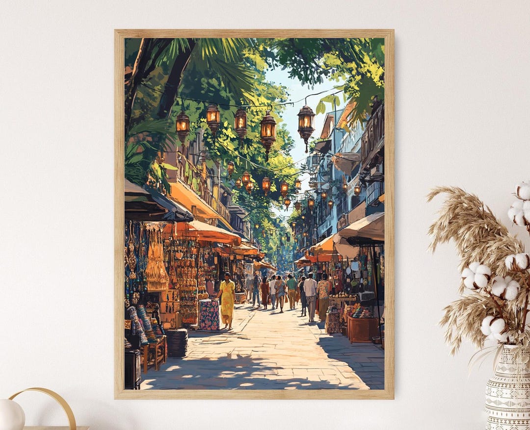 Mumbai Street Scene Art Print: Colaba Causeway Illustration - Etsy