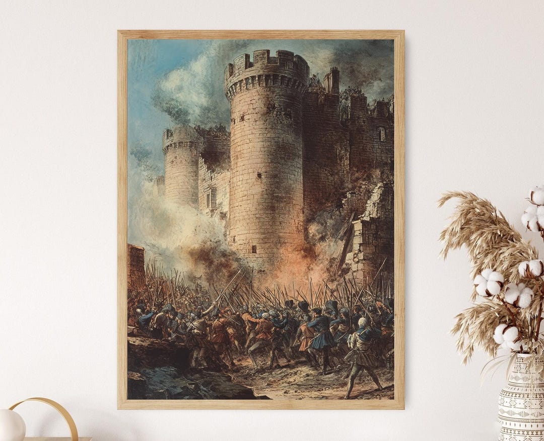 Storming of the Bastille Art Print: French Revolution Historical Scene ...