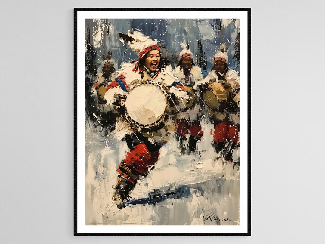 Inuit Drum Dance Painting, Cultural Music Tradition - Etsy