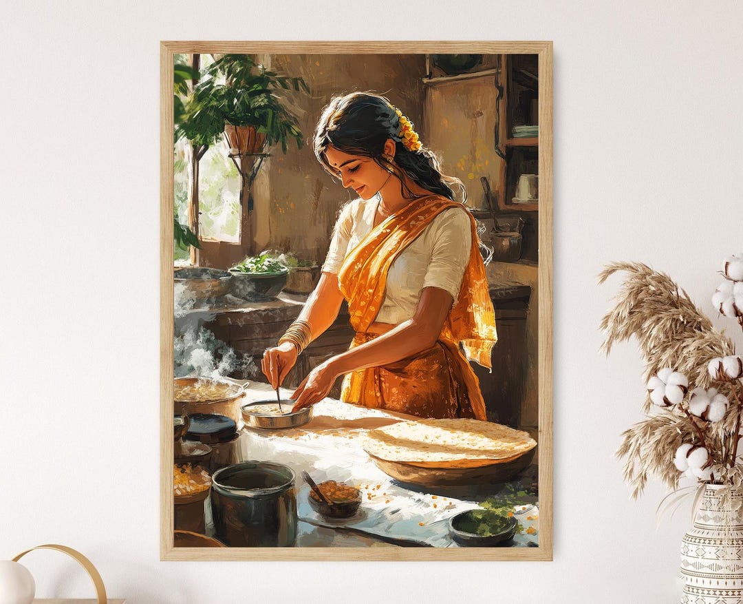 Indian Kitchen Art Print: Dosa Batter, Traditional Cuisine - Etsy