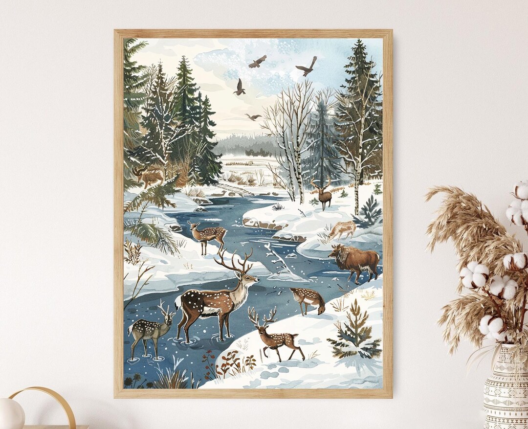 Skansen Open-air Museum Art Print, Nordic Wildlife in Winter - Etsy