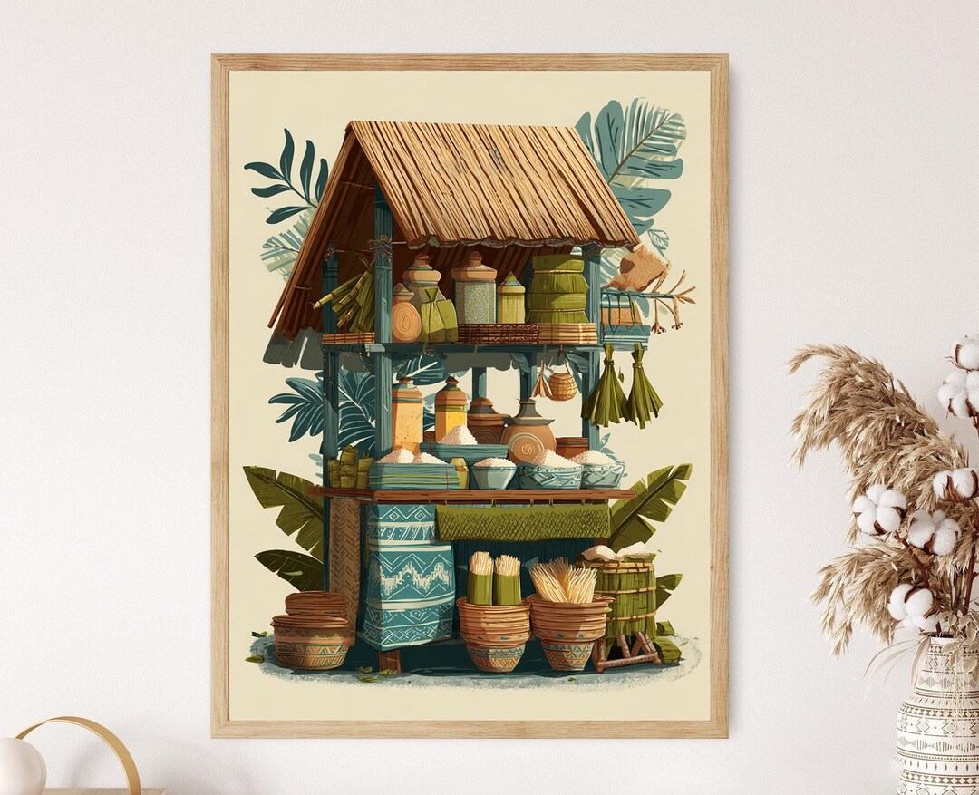 Lupa Lupa Festival Food Stall Poster, Filipino Harvest Market Scene ...