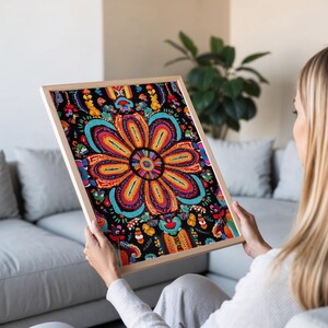 Choctaw Beadwork Art Print, Native American Designs, Bright Colors ...