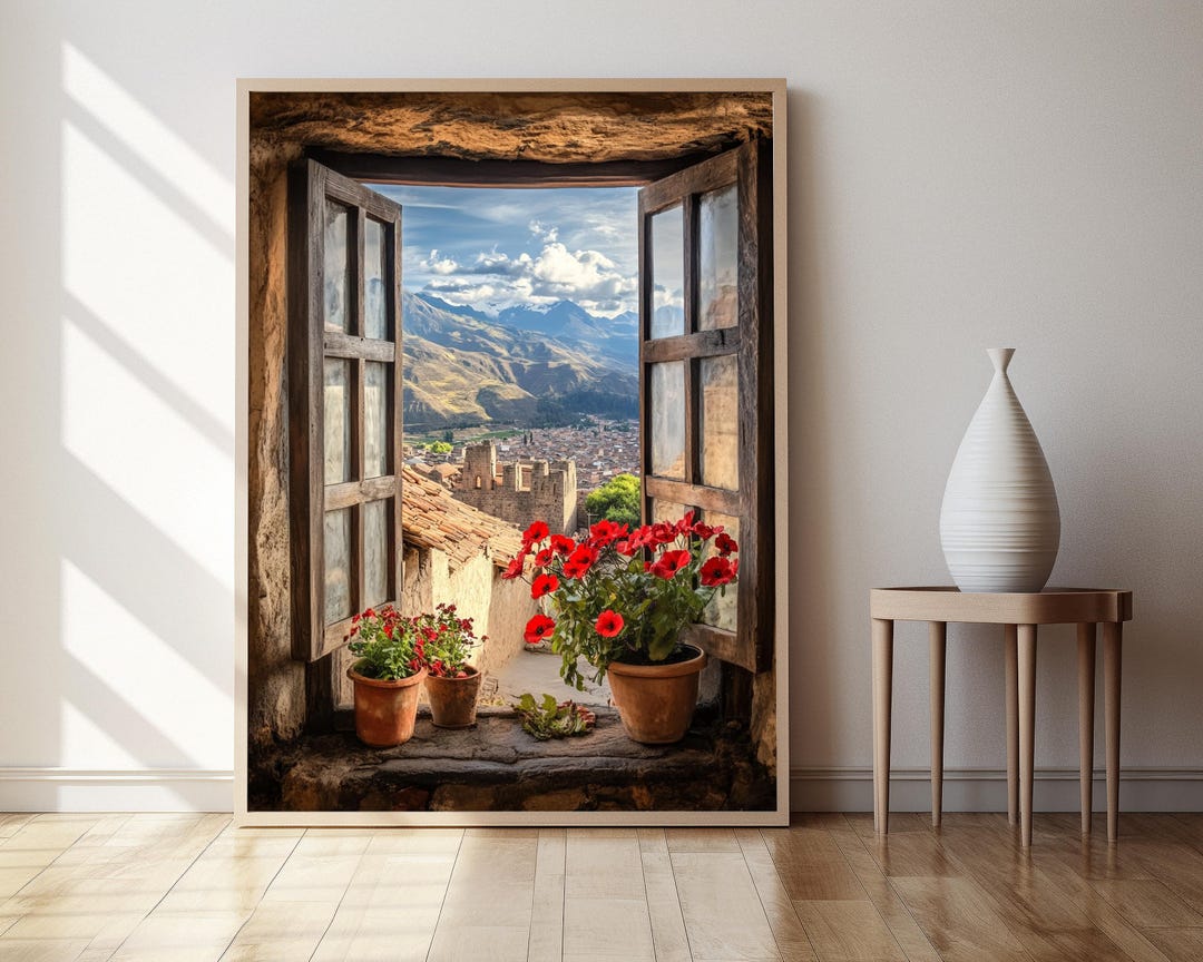 Cusco Peru Window View, Inca Ruins and Stone Art Print - Etsy