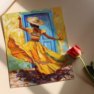 Bomba and Plena Dancer, Vibrant Puerto Rico Art Print, Cultural Gift - Etsy