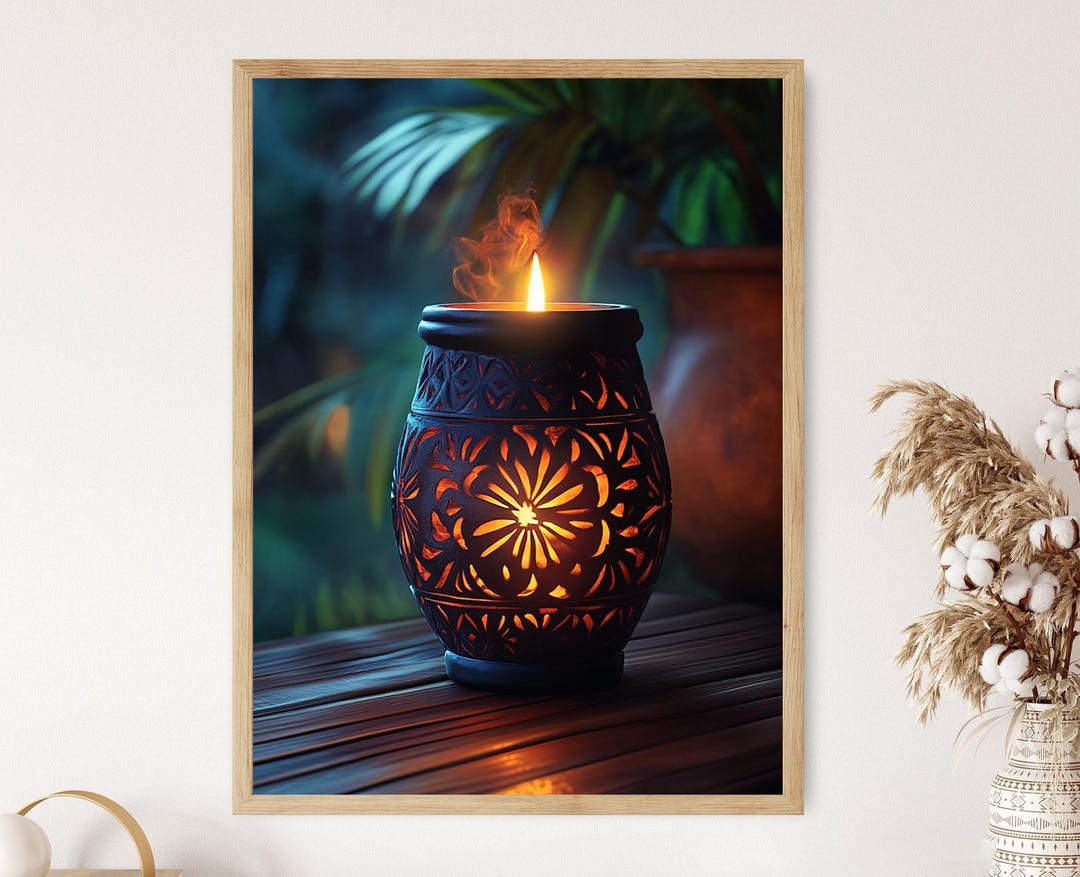 Barro Negro Vela Holder Art Print, Mexican Elegancia - Etsy