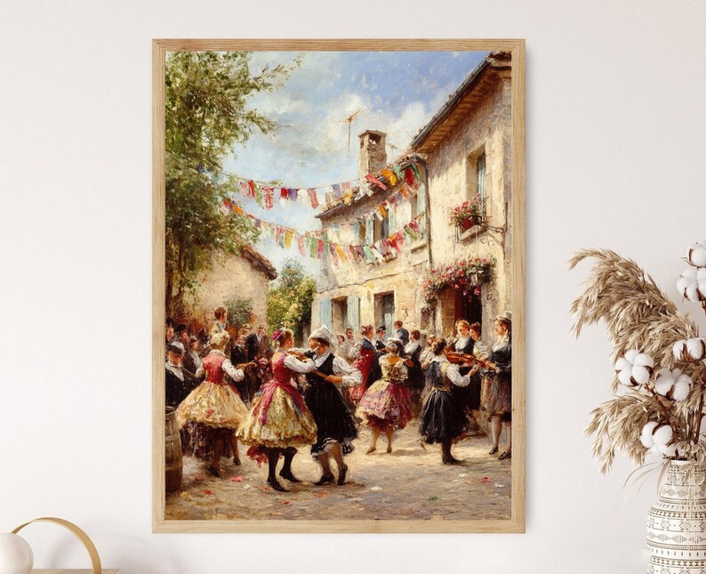 French Bourrée Dance Art Print, Traditional Folk Dance - Etsy