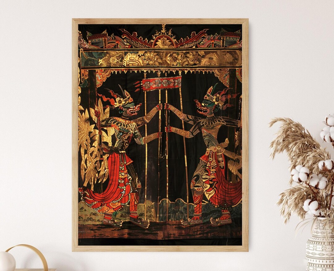 Wayang Kulit Shadow Play Print, Exquisite Indonesian Puppetry Art ...