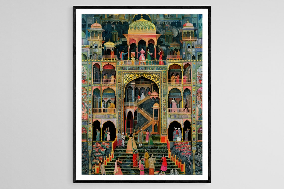 Kangra Style Painting, Stunning Indian Folk Art, Wall Hanging, Ideal ...