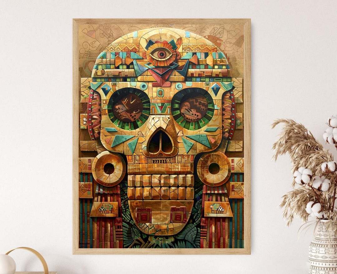 Aztec Art Print, Intricate Cultural Design, Office Wall Embellishment ...