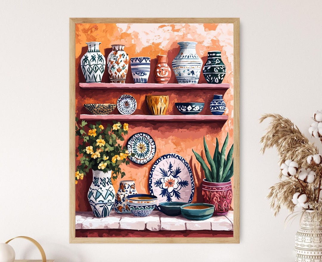 Nabeul Pottery Art Print, Tunisian Handcrafted Ceramics - Etsy