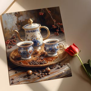 Ethereal Turkish Coffee Print, Luxurious Artwork, Swirling Steam - Etsy