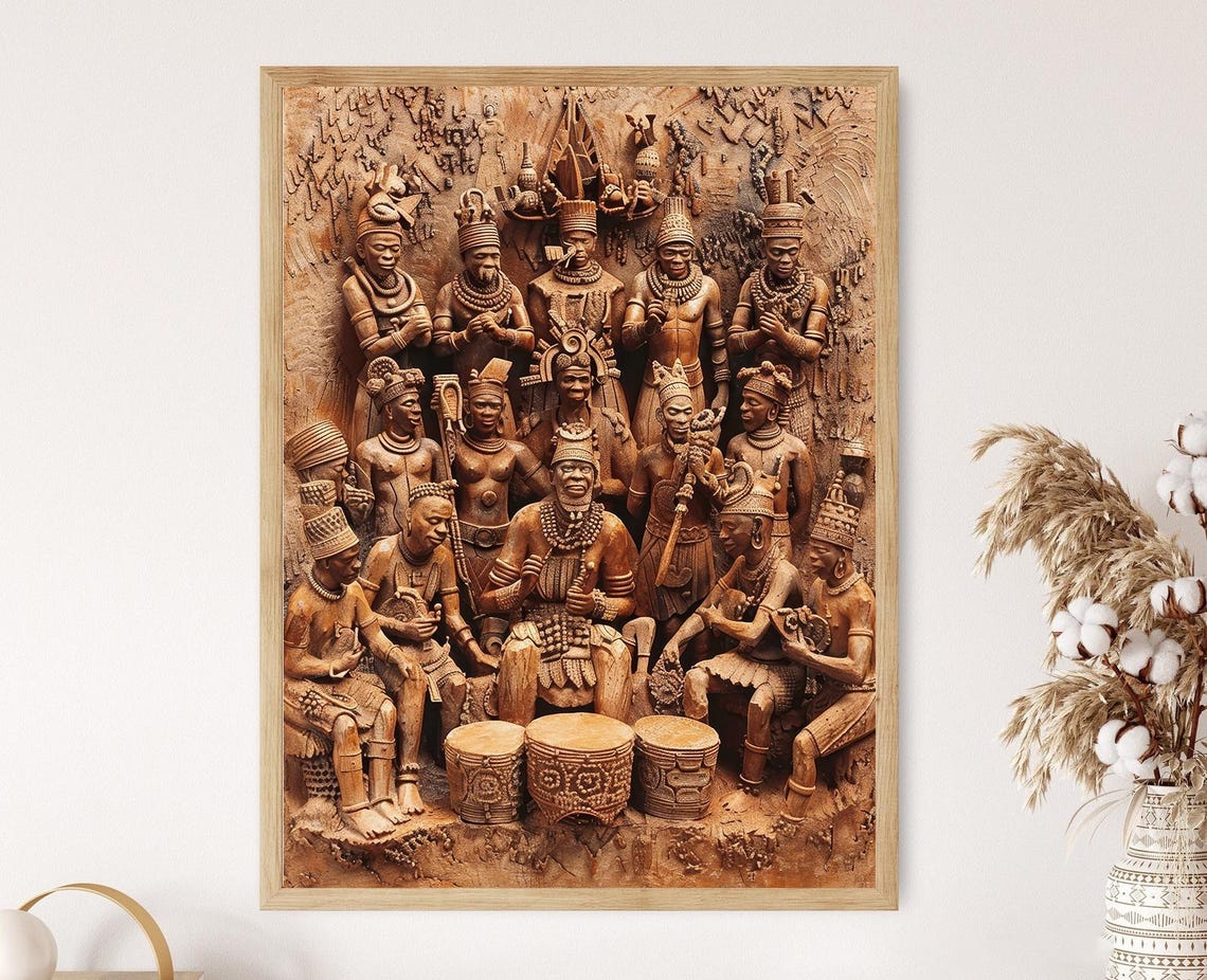 Kingdom of Benin Giclee Print: Vibrant African Art Wall Decor - Etsy