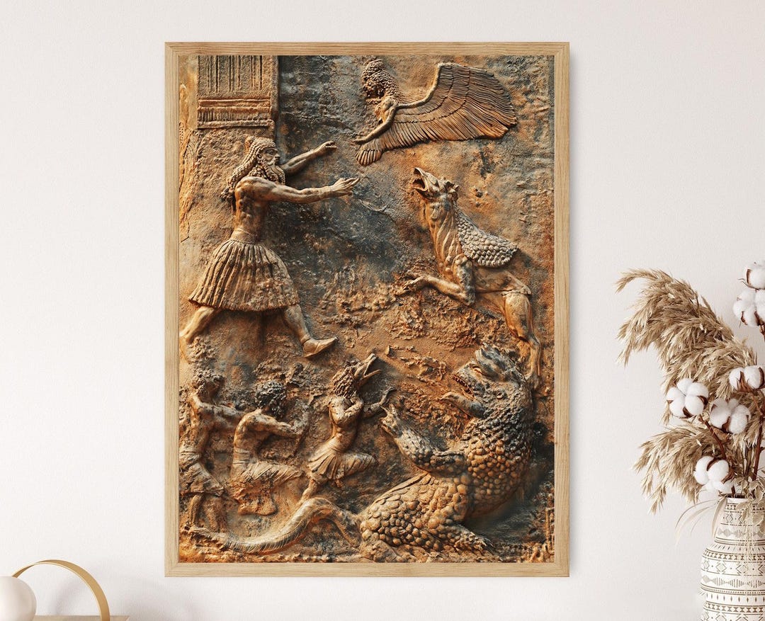 Mesopotamian Mythology Art Print, Gods, Heroes, and Mythical Creatures ...