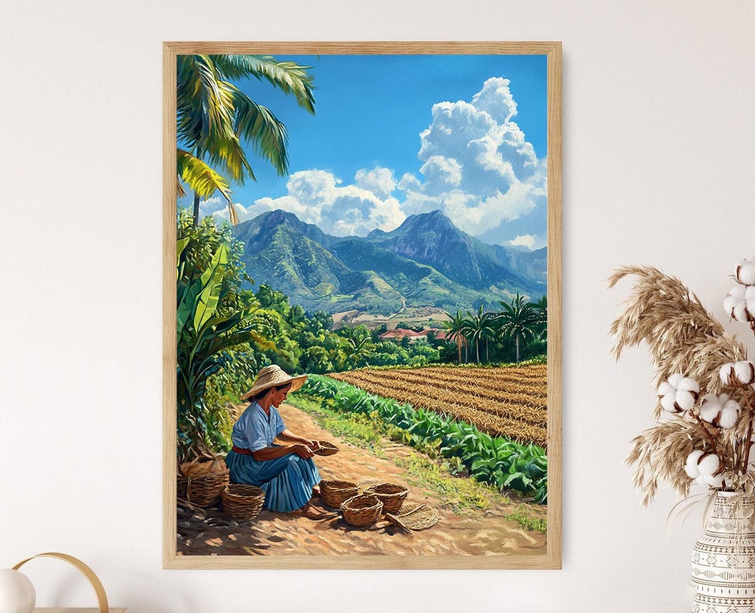 Pinar Del Río Craftswoman Art Print, Cuban Basket Weaving and Tobacco ...