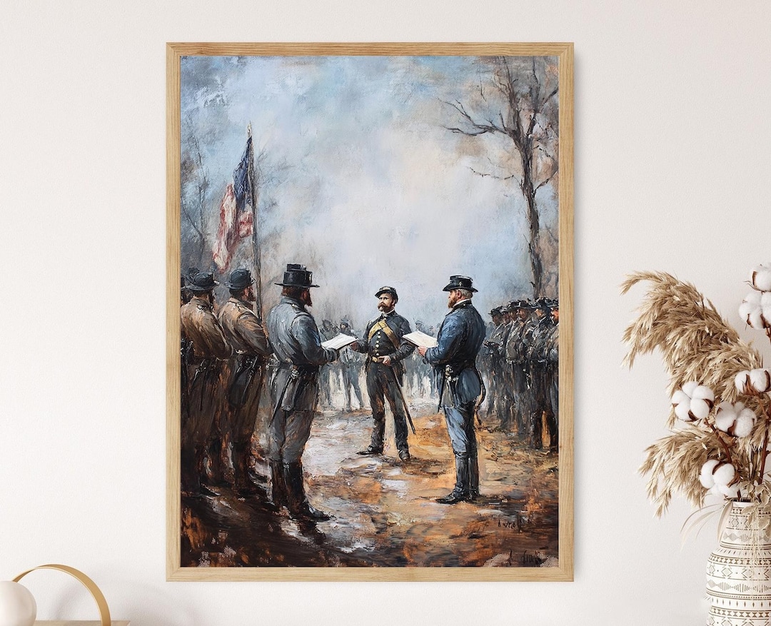 Surrender at Appomattox Art Print, Civil War Ending Moment - Etsy